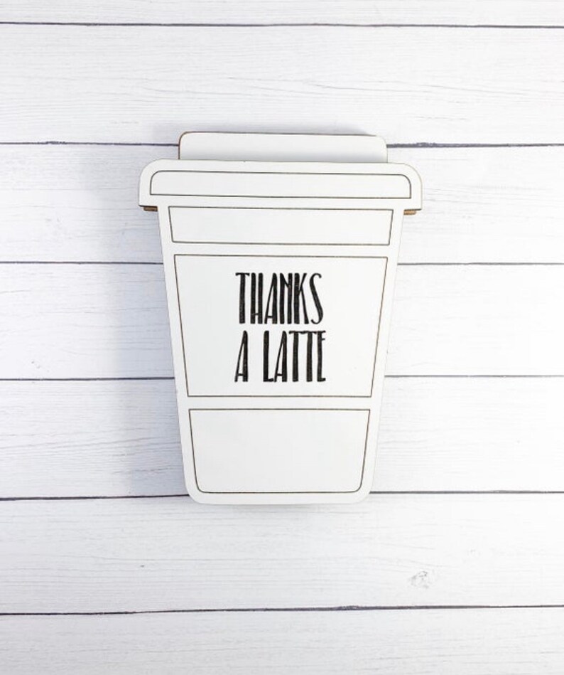 Thanks a Latte Sliding Gift Card Holder Laser Cut Gift Card - Etsy