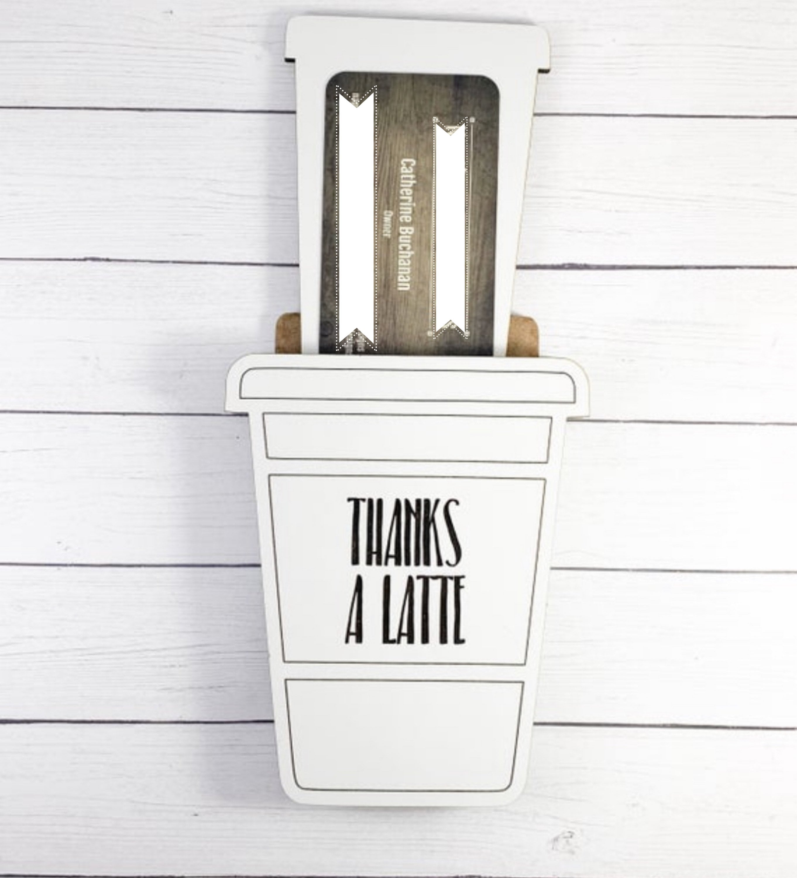 Thanks a Latte Sliding Gift Card Holder Laser Cut Gift Card - Etsy