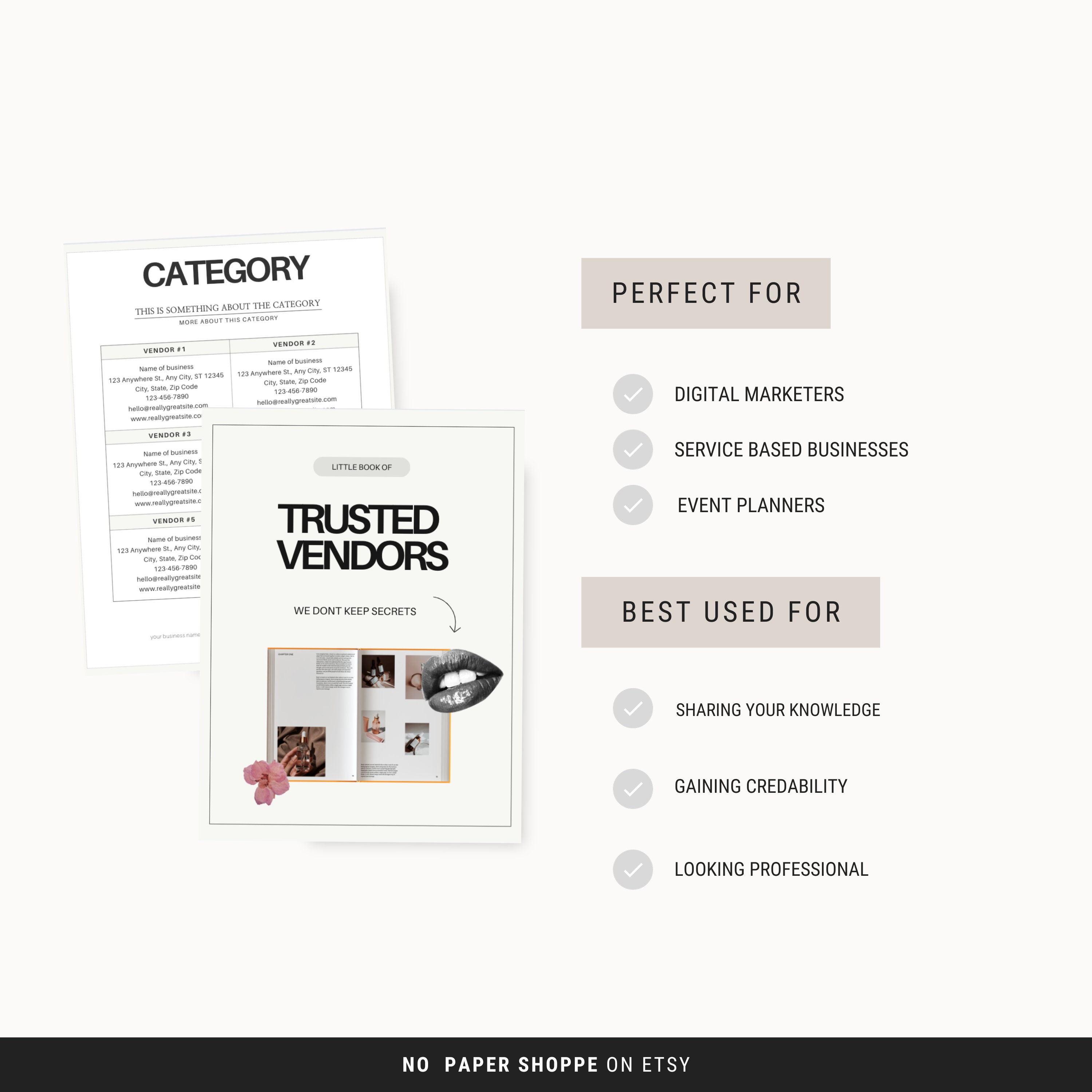 Ultimate Vendor List Canva Template - Etsy