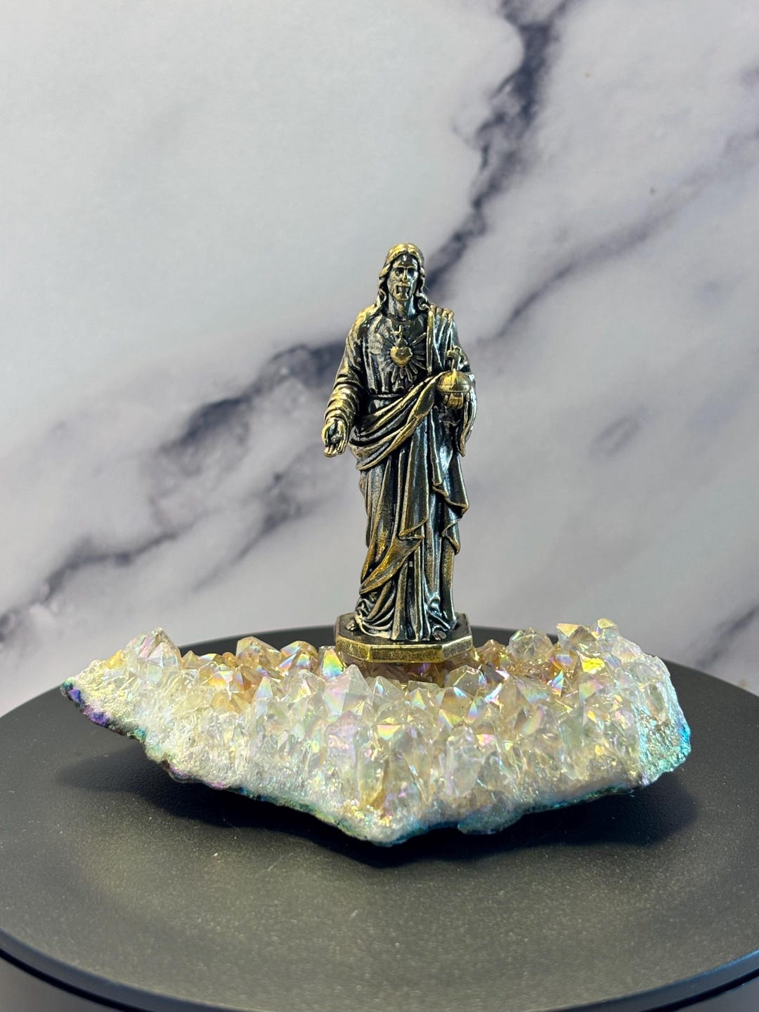 Jesus on Aura Amethyst Cluster - Etsy