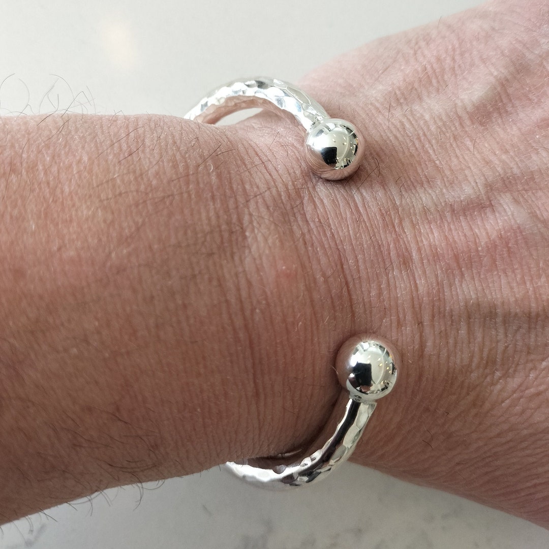 54g Hammered Torque / Silver Torque Bangle / Mens Torque Bangle / Mens Silver Torque / Torque ...