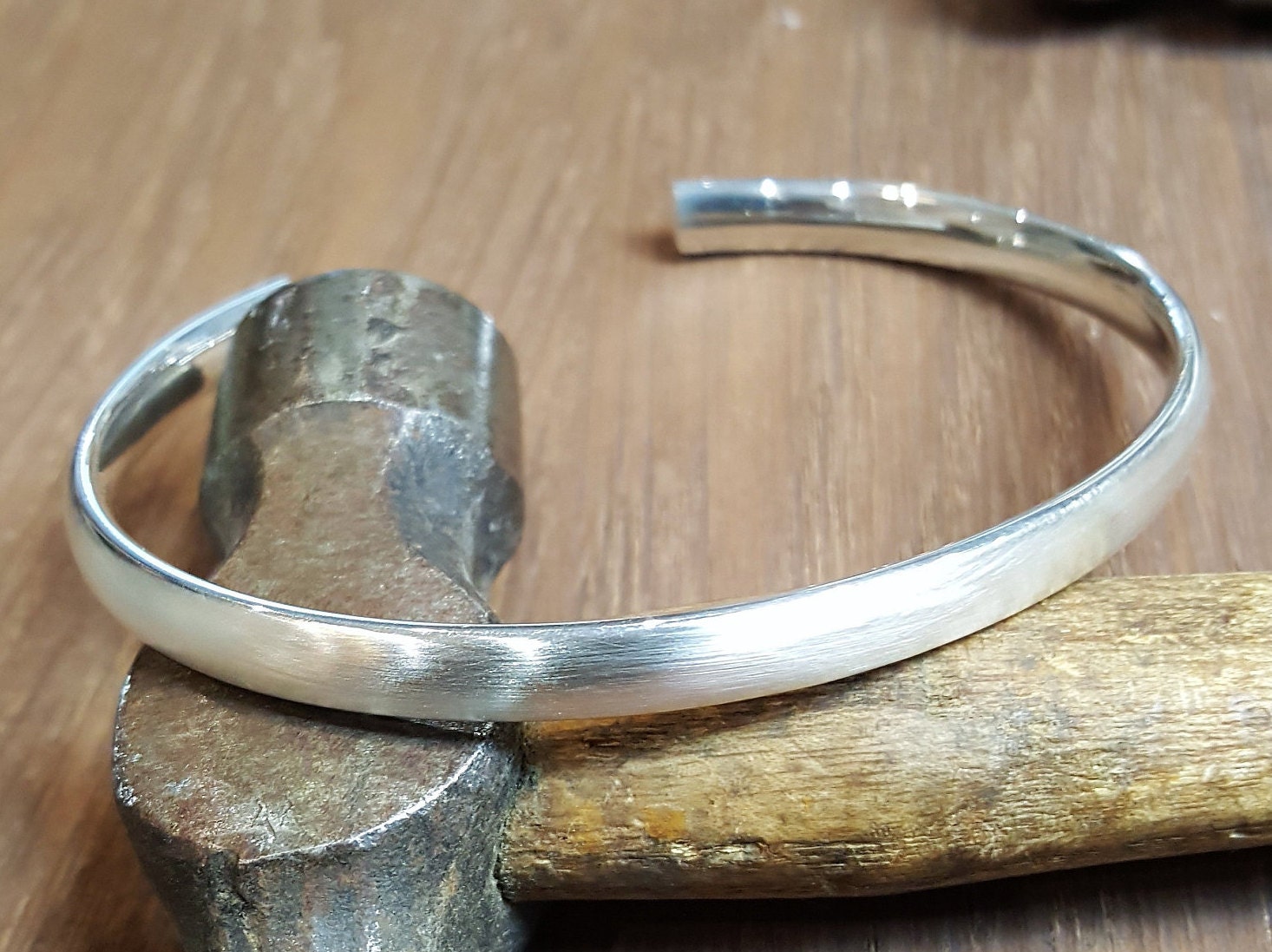 25g Silver Bangle / Brushed Silver Bracelet / Silver Cuff | Etsy