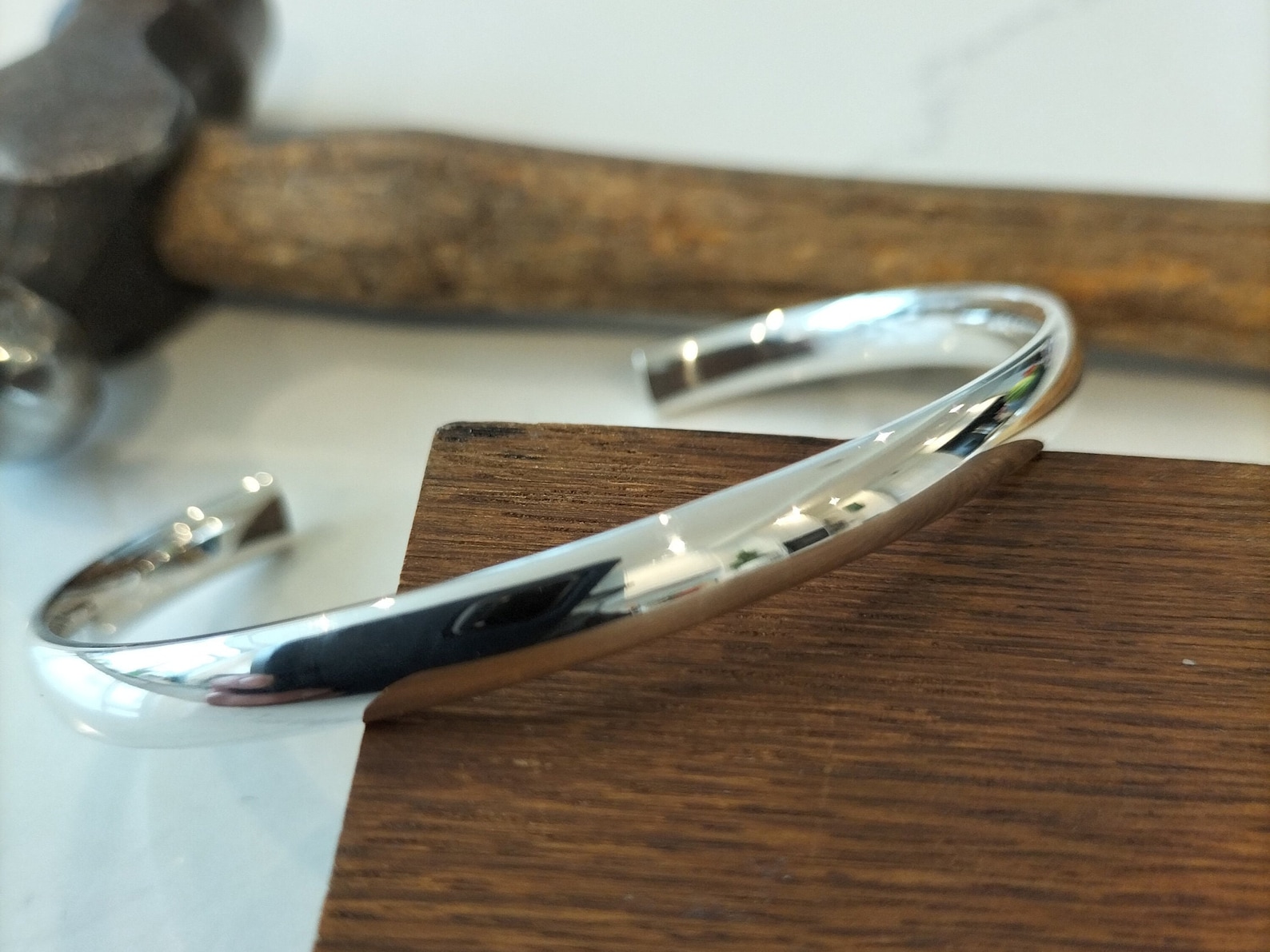 25g Silver Bangle / Solid Silver Bangle / Silver Open Bangle / - Etsy