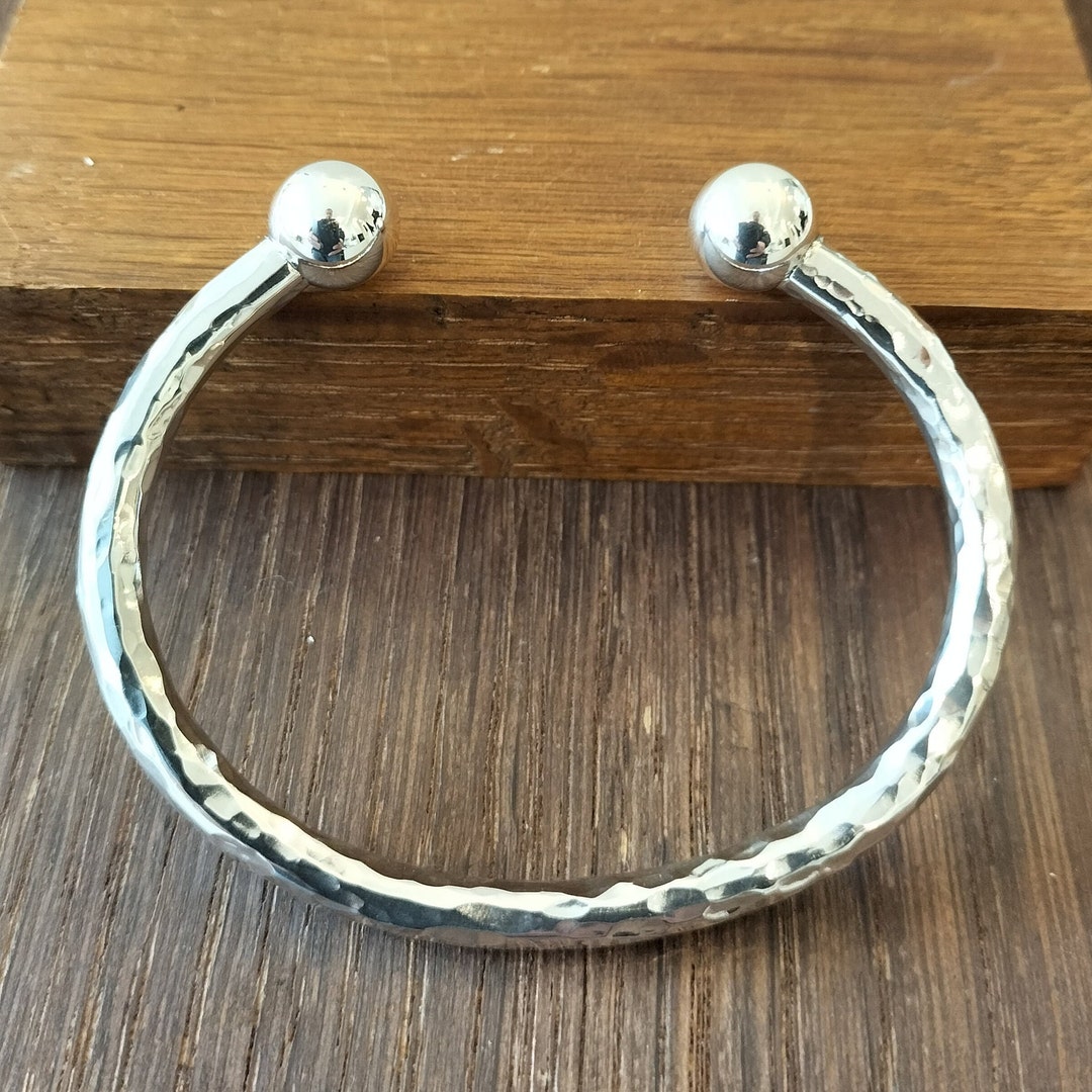 1oz Hammered Torque / Silver Torque Bangle / Mens Silver Torque ...