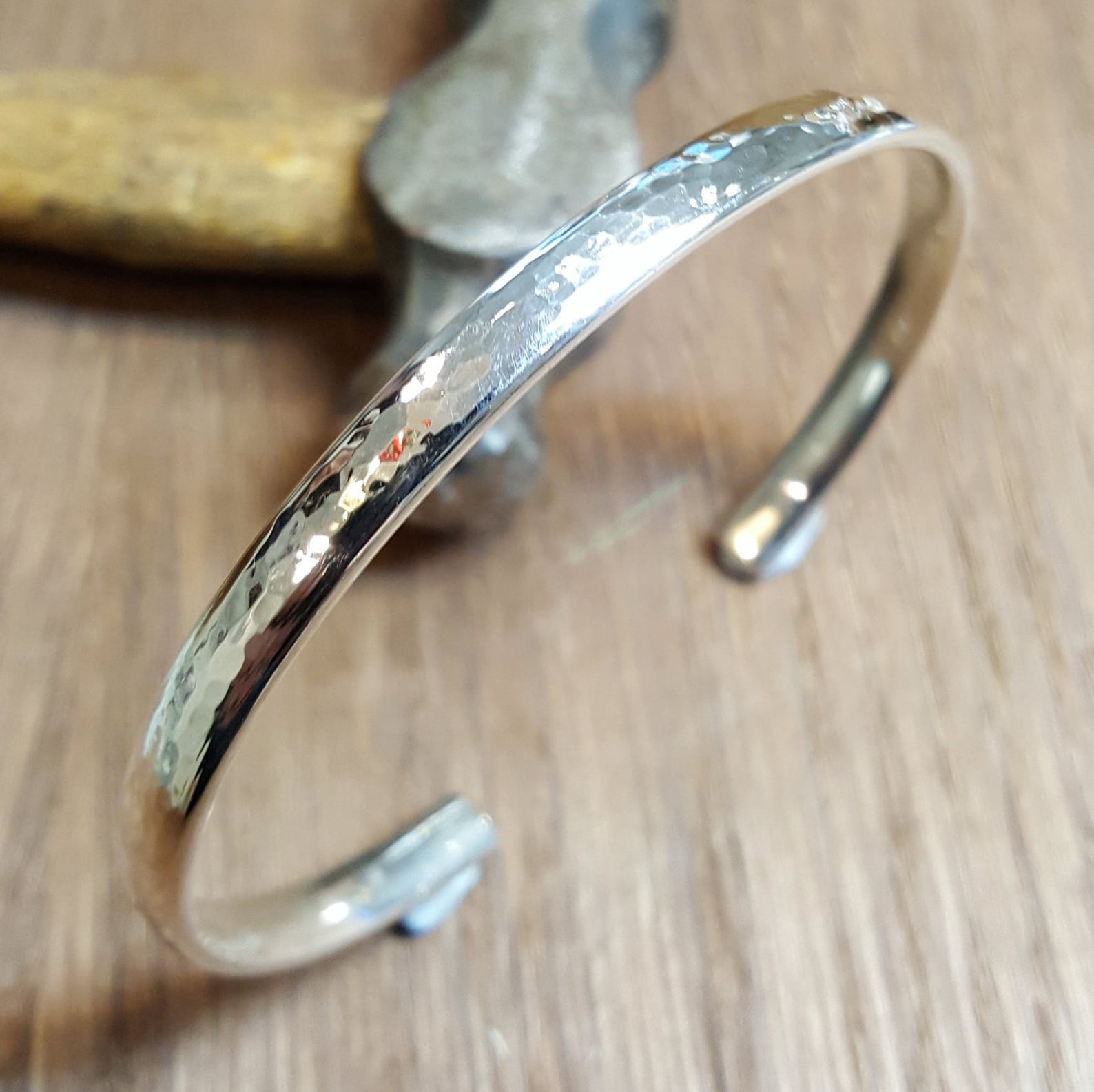 25g Silver Bangle / Men Bangle / Mens Silver Bangle / Hammered Cuff ...