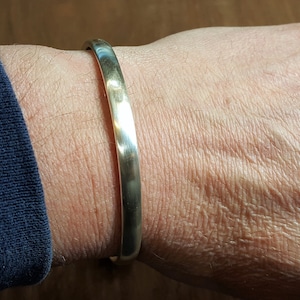 25g Silver Bangle / Brushed Silver Bracelet / Silver Cuff Bracelet / Solid Silver Bangle / Mens ...
