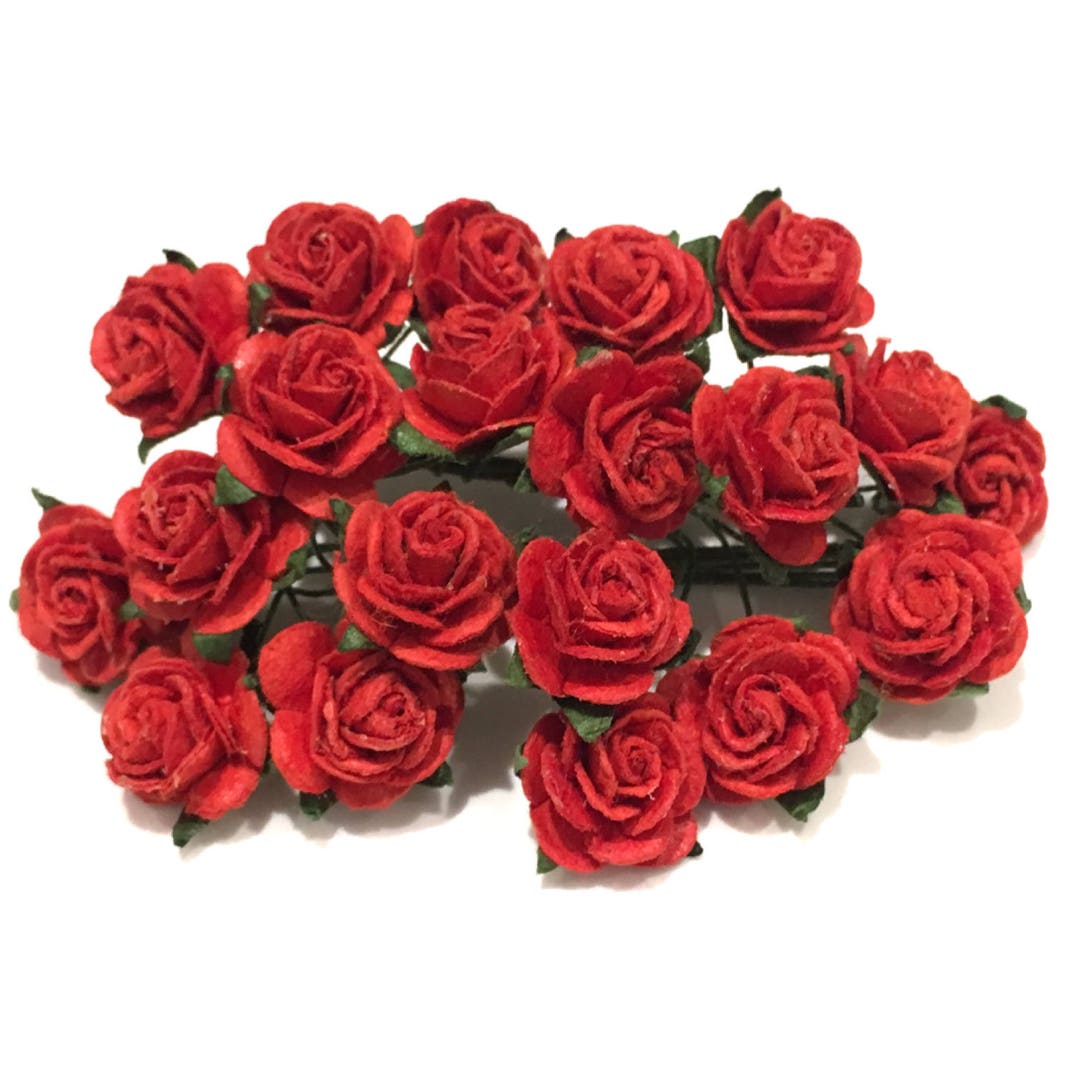 Red Open Mulberry Paper Roses Or014 - Etsy