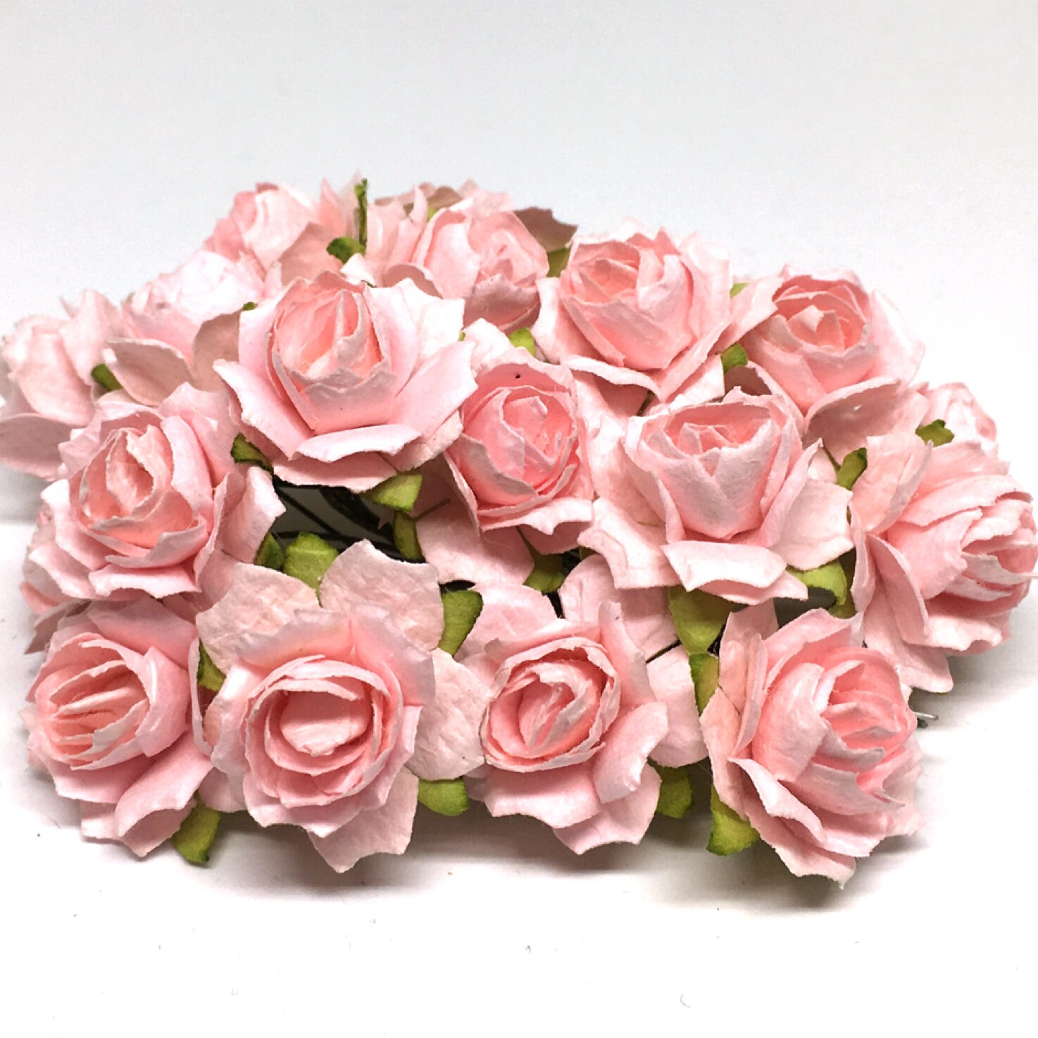Pale Pink Tattered Mulberry Paper Roses Tr020 - Etsy UK