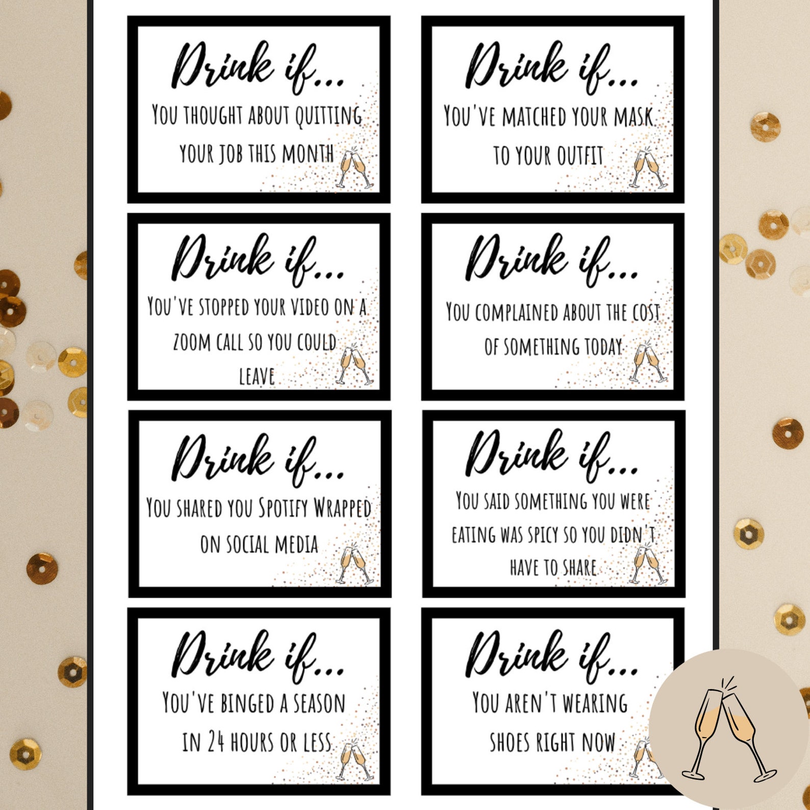 Drink If Game for New Years - New Year's Eve Party Ideas - New Years ...