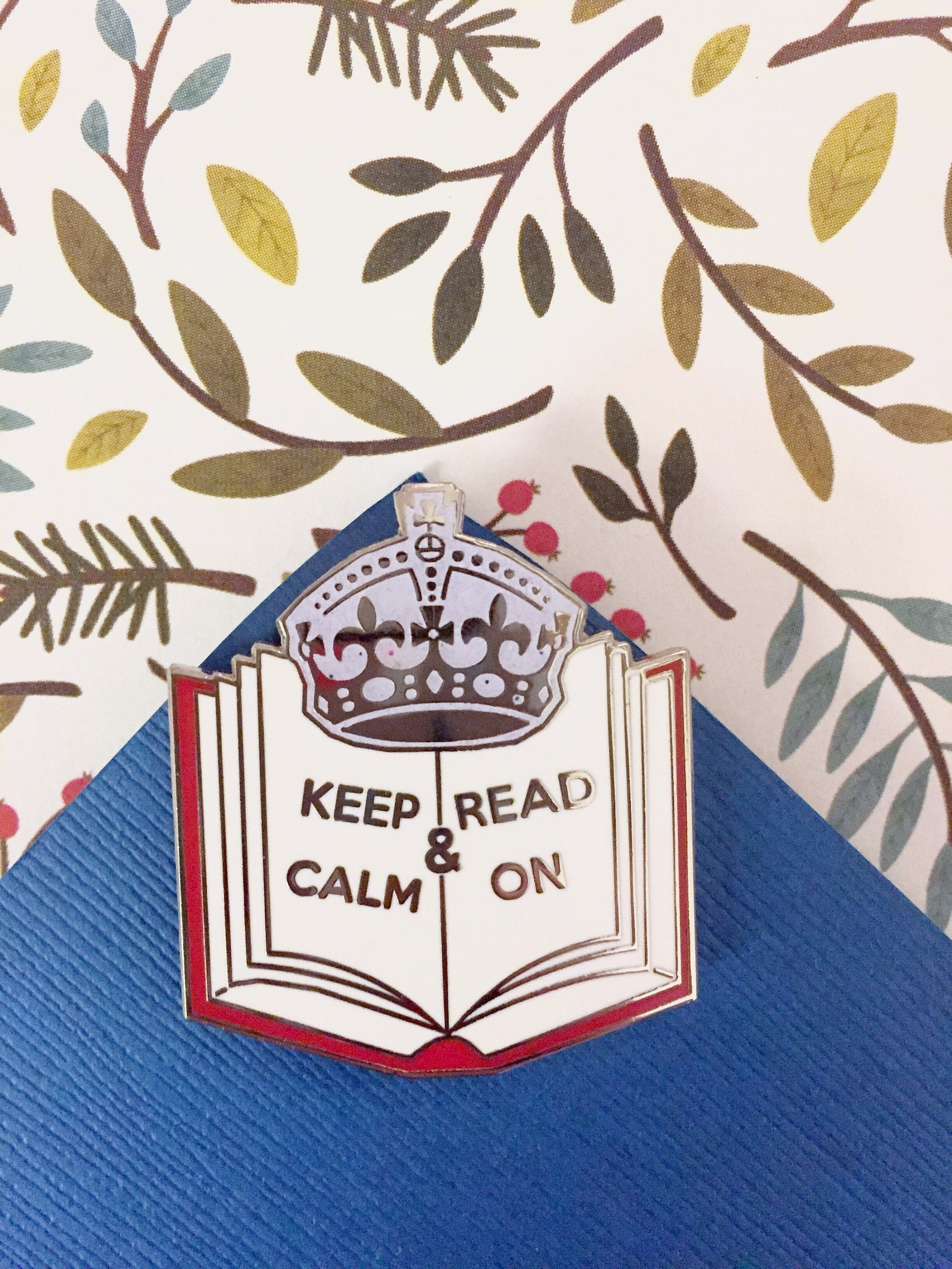 Glitter Keep Calm and Read on Pin - Etsy