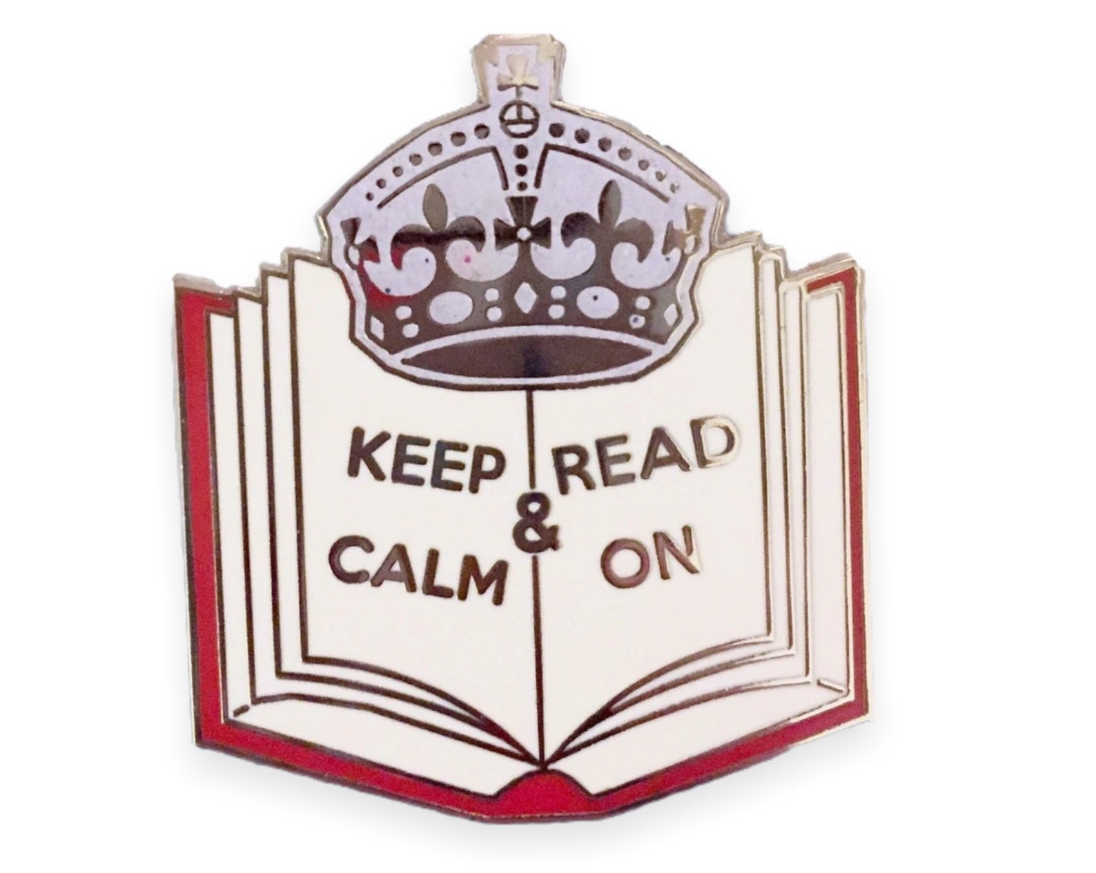 Glitter Keep Calm and Read on Pin - Etsy