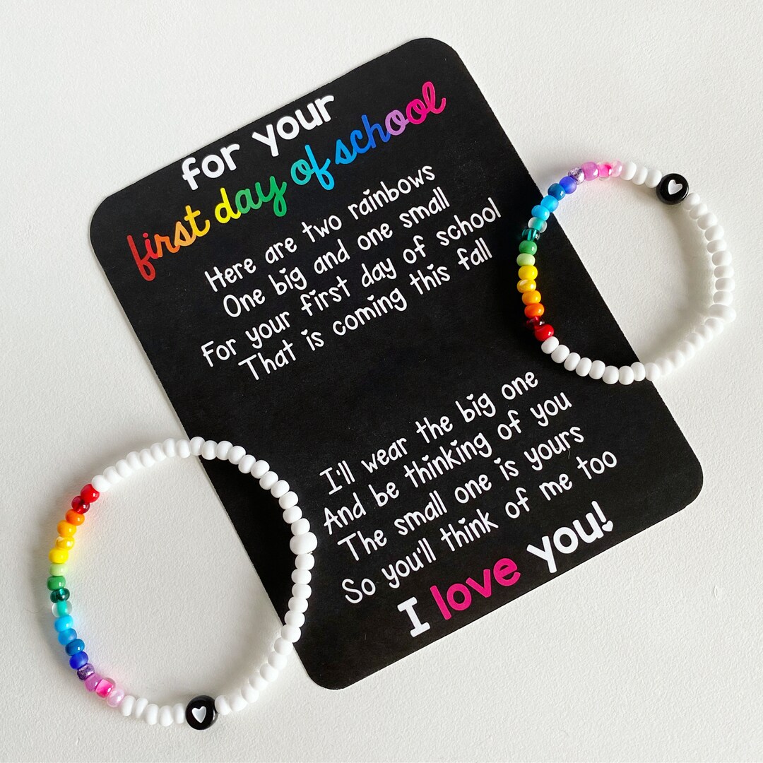 First Day of School Mini Me Matching Bracelets - Etsy