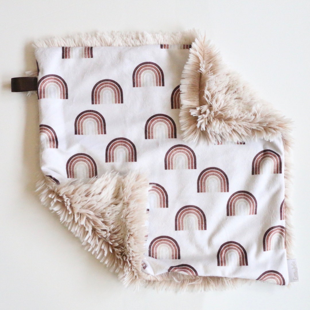 Mocha Rainbows, Shaggy Minky Lovey - Etsy