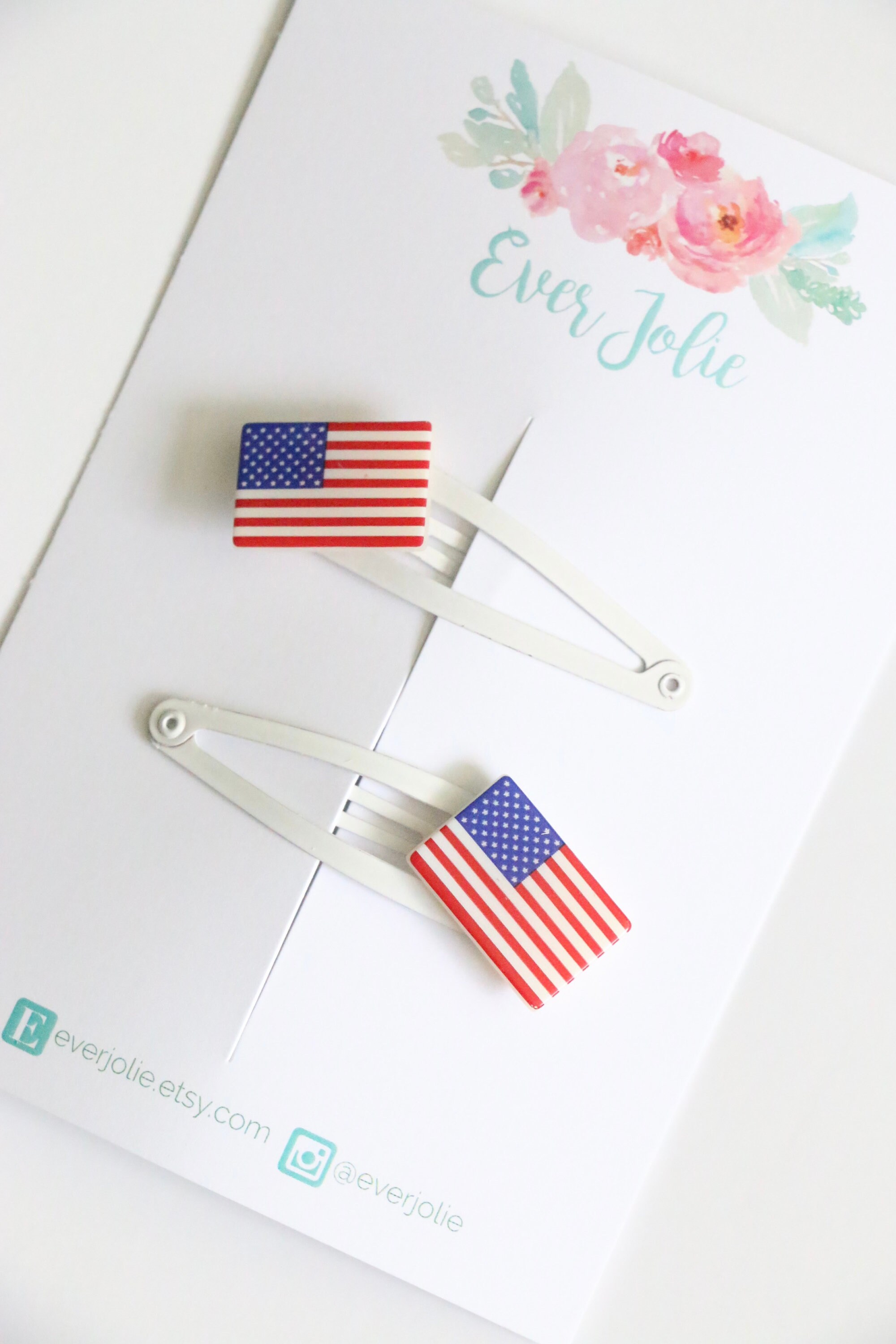 American Flag Snap Clip Set | Etsy