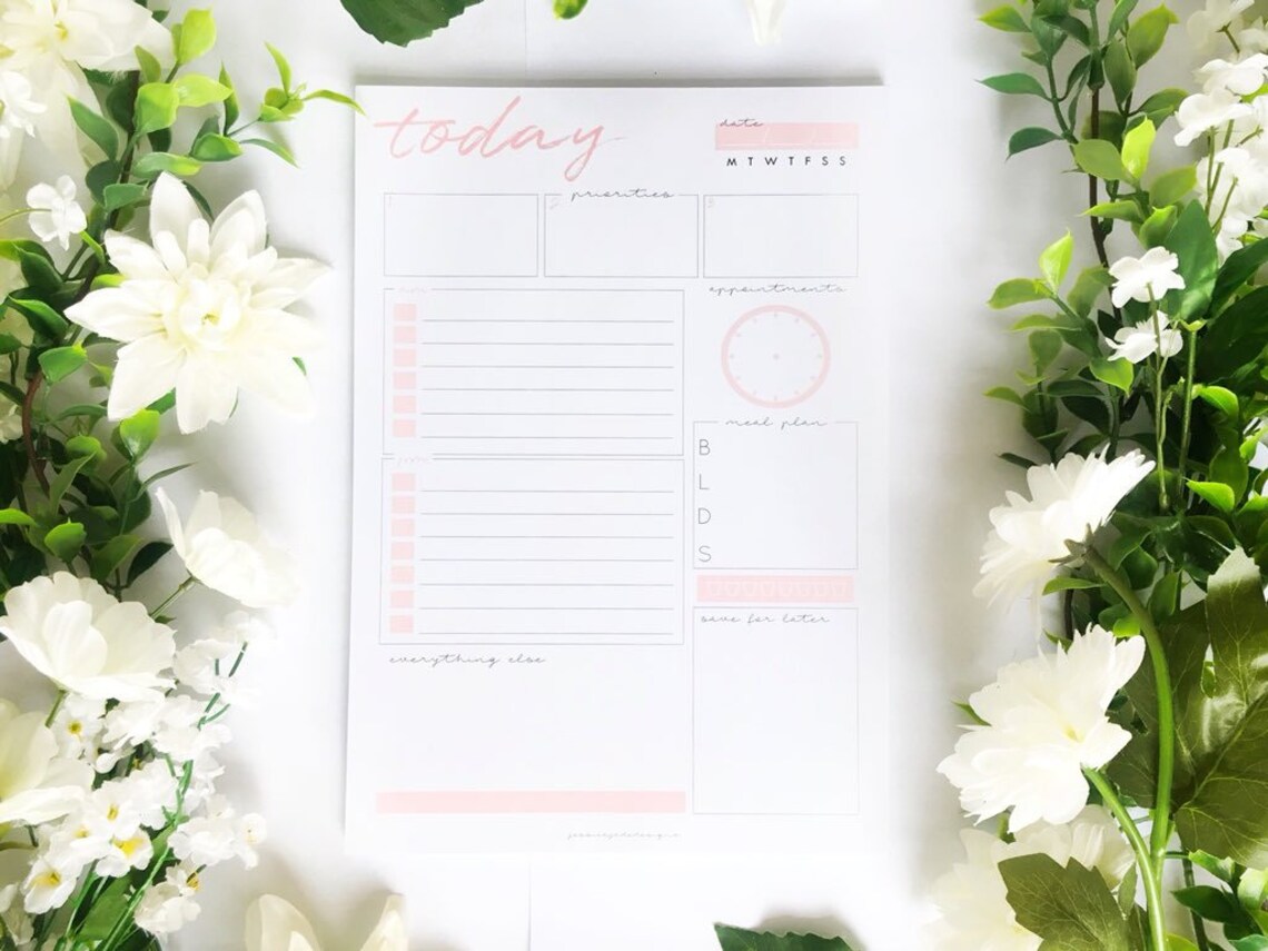 Today Desk Pad Daily Desk Planner A4 50 Sheets - Etsy