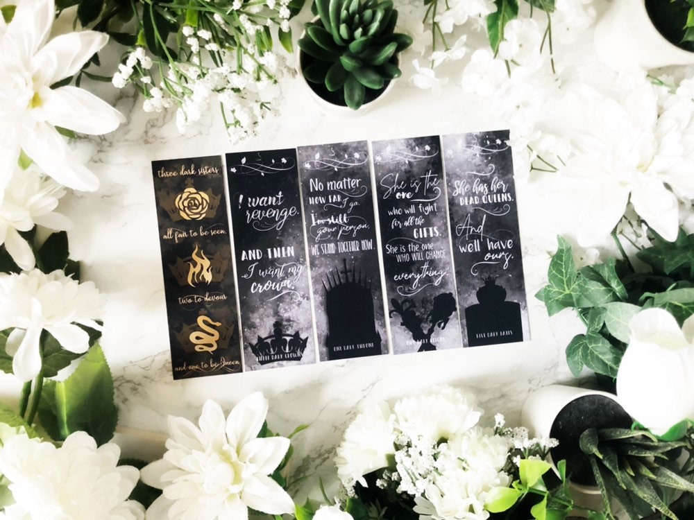 40. Three Dark Crowns Bookmarks Options Available - Etsy UK