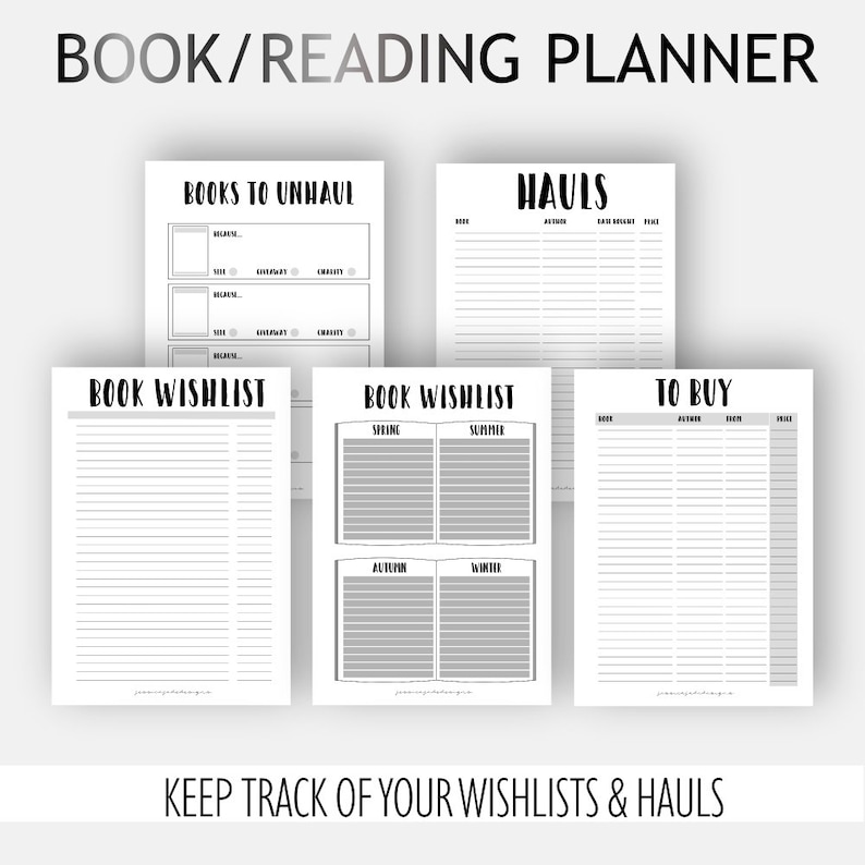 40 Page Book Planner Reading Planner Study Organiser Book | Etsy