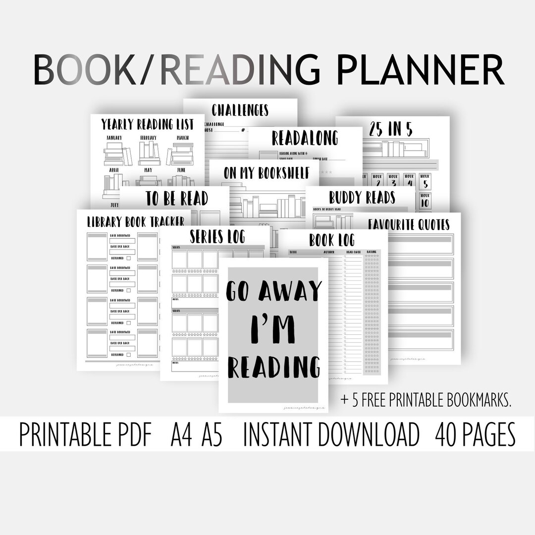 40 Page Book Planner, Reading Planner, Study Organiser, Book Organiser ...