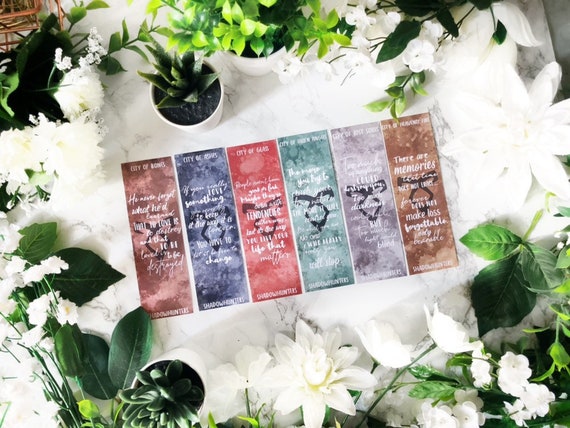 10. Shadowhunters Series Bookmarks Options Available - Etsy