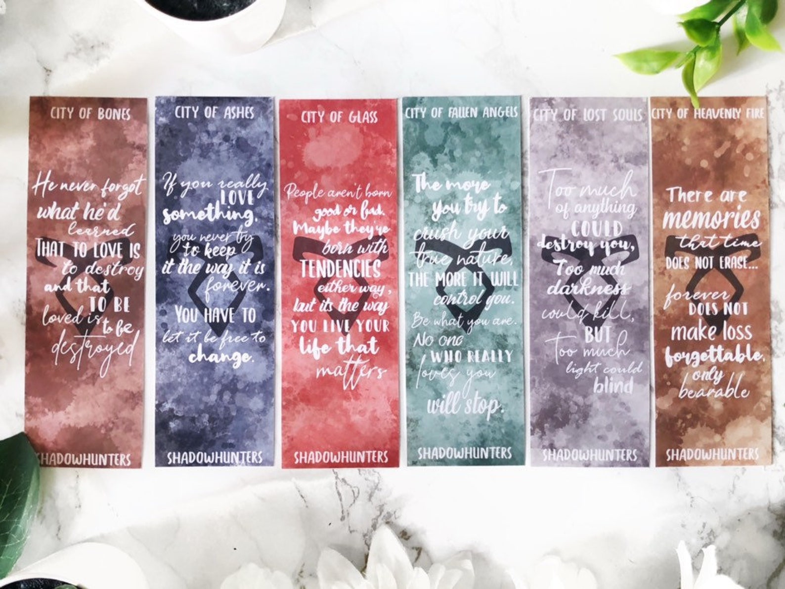 10. Shadowhunters Series Bookmarks Options Available - Etsy