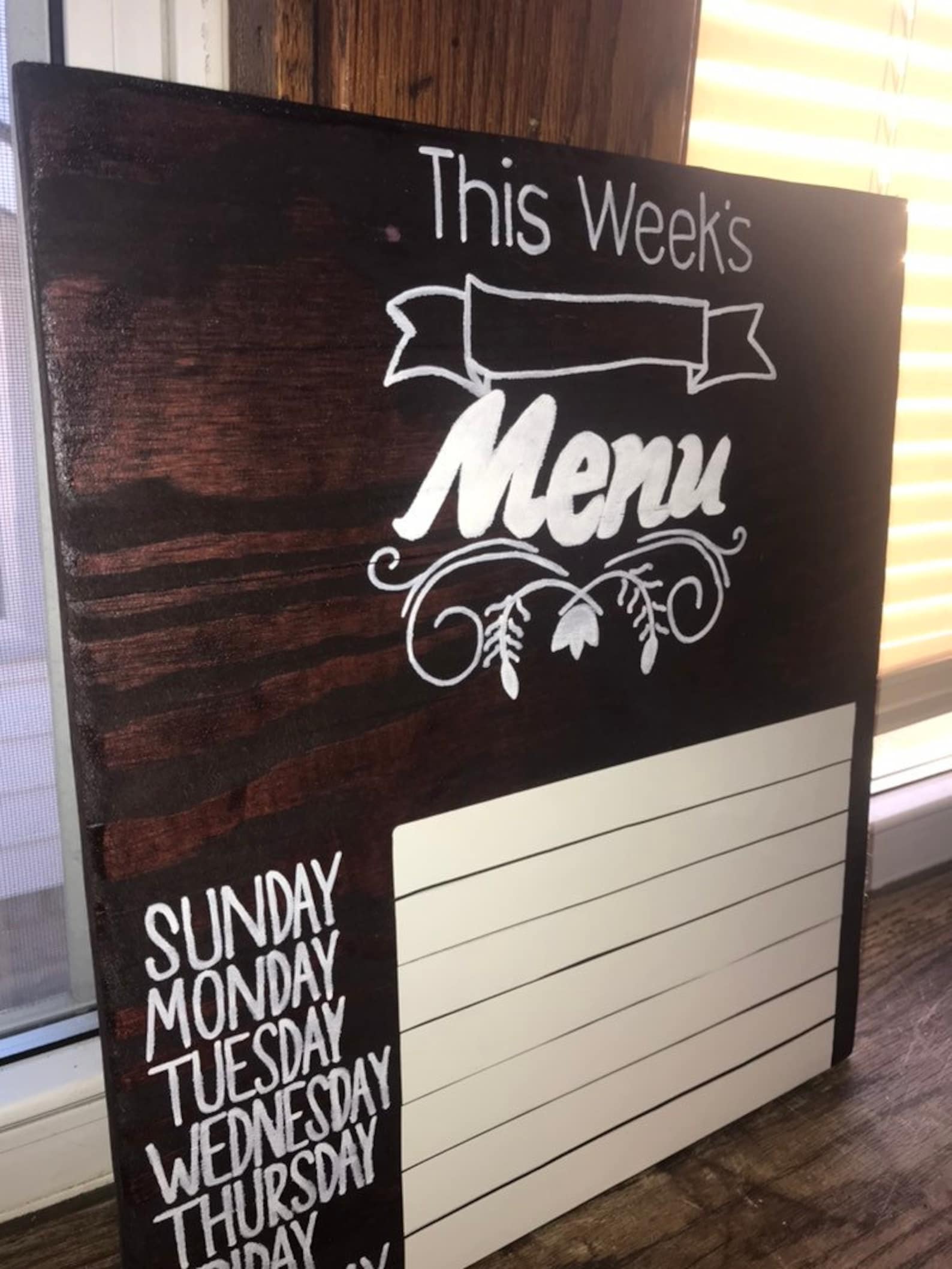 Menu Board Rustic Menu Board Kitchen Decor Family Time | Etsy