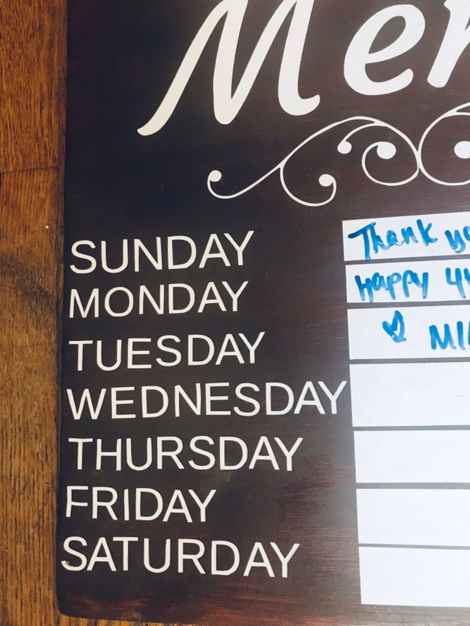 Menu Board Rustic Menu Board Kitchen Decor Family Time | Etsy