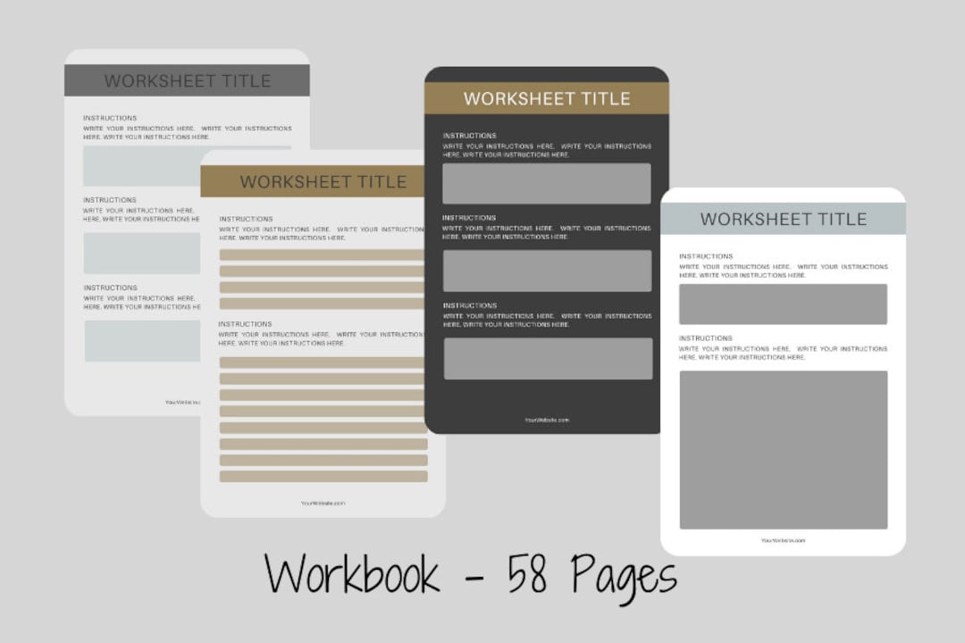 Workbook Template for Canva, Workbook Course Template, Steps Template ...