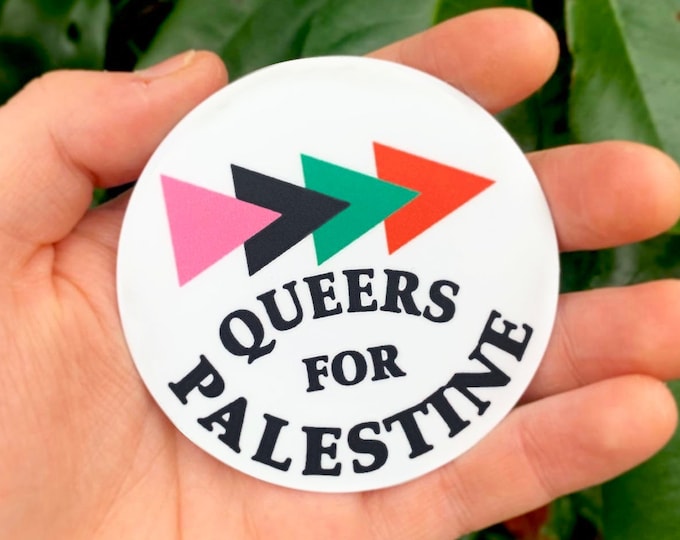 Queers for Palestine Sticker LGBTQ Palestinian Flag Decal Protest - Etsy