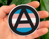 Trans Anarchy Sticker Transgender Flag Anarchism Vinyl Decal | Etsy