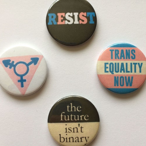 4 Trans Pride Pins Transgender Equality Flag Button Badges Etsy