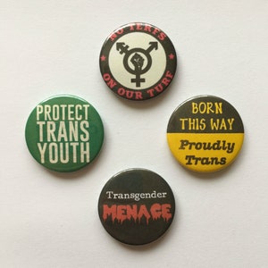 4 Trans Pride Pin Buttons Vintage Remake Transgender Badges - Etsy