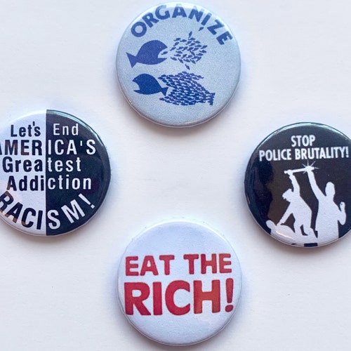 4 Leftist Badges Anti-racist Anti-capitalist Pin Button Set - Etsy