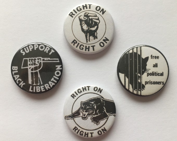 Black Panther Pinback Button Set of 4 Black Liberation Anti-racist ...