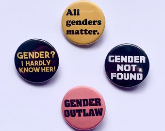 4 Lesbian Feminist Vintage Remake Button Badges Pro Choice LGBT Gay ...