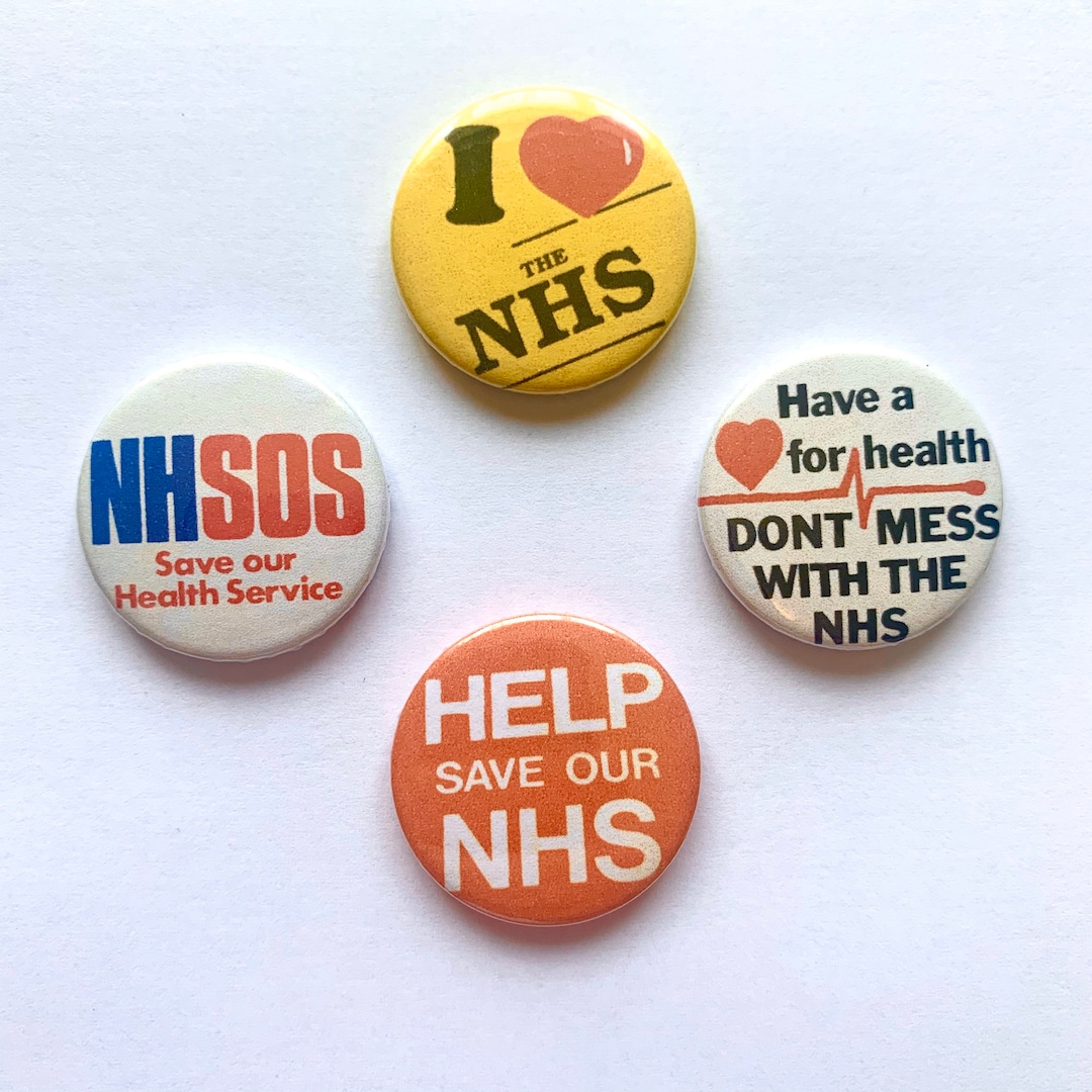 4 NHS Badges Support Key Workers Save National Health Service Vintage ...