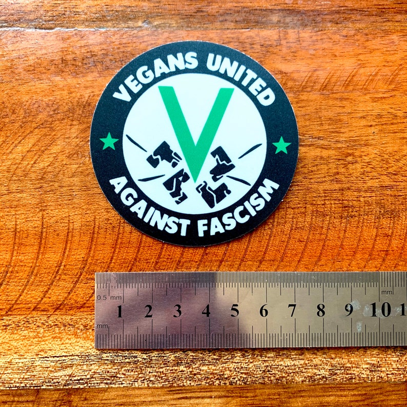 Vegans United Against Fascism Sticker Anti-nazi Anti-fascist Veganism ...