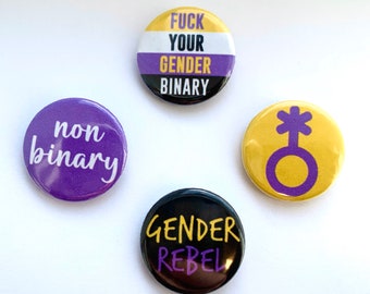 25 Pack LGBTQ Non-binary Pride Flag Pinback Buttons 1 Inch Round - Etsy
