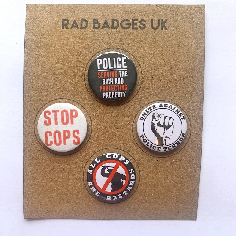 Anti-police Protest Pins 4 Button Badges Anti-racist Socialist - Etsy