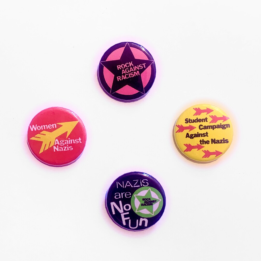 4 Vintage Remake Anti-racist Antifascist Button Badges Rock - Etsy