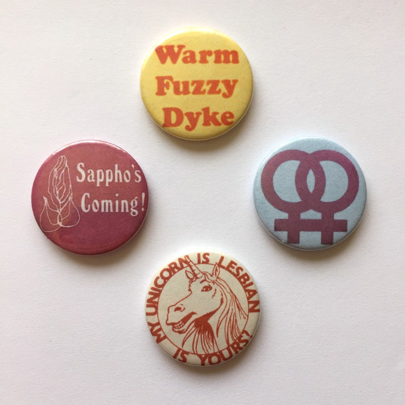 4 Lesbian Buttons Vintage Remake Dyke Pride Pins Sapphic LGBT | Etsy