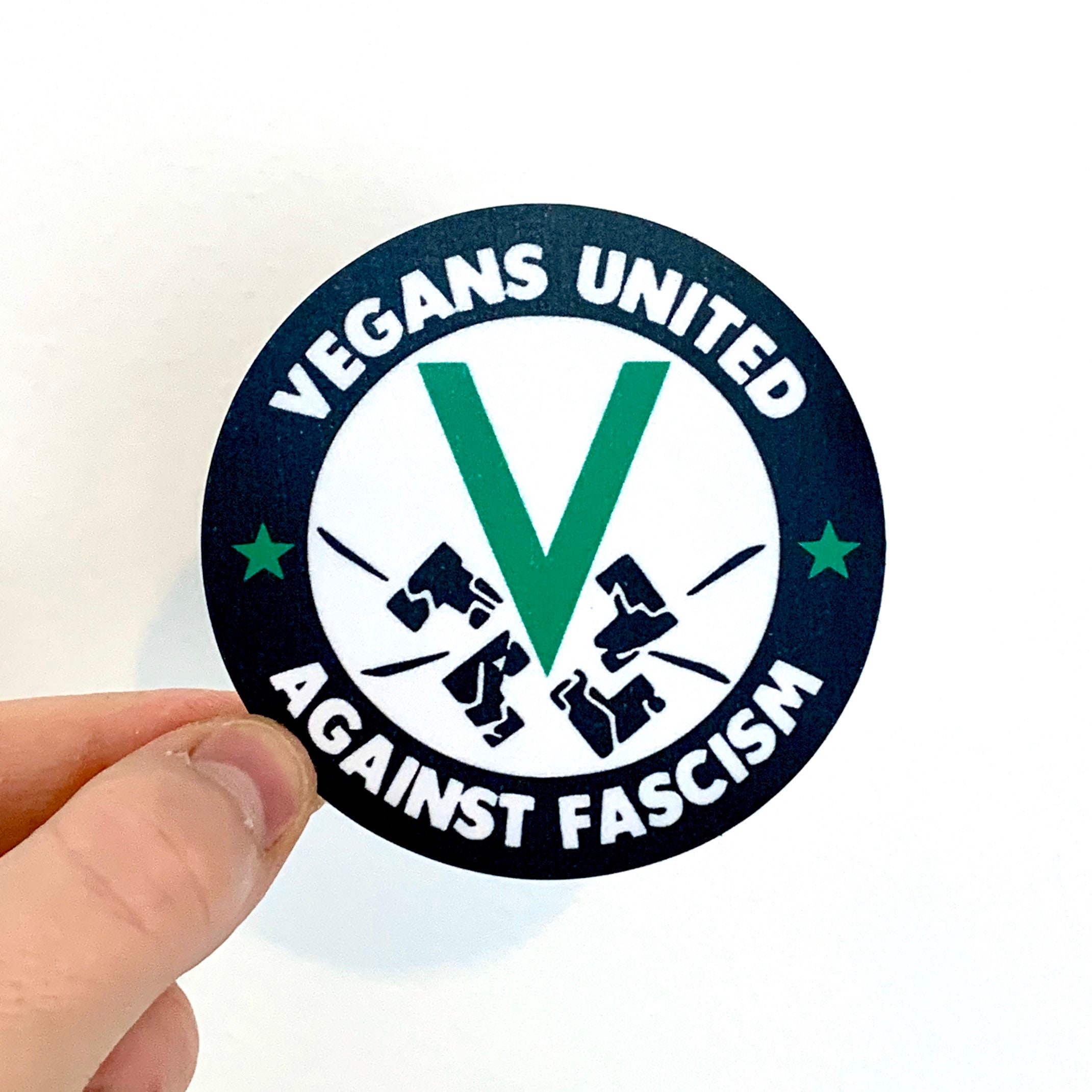 Vegans United Against Fascism Sticker Anti-nazi Anti-fascist Veganism ...