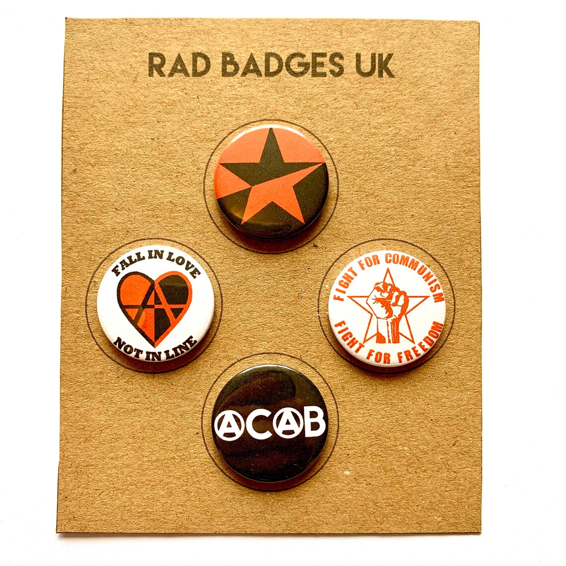 4 Anarchist Badges Anarcho-communist Pins Protest Buttons - Etsy
