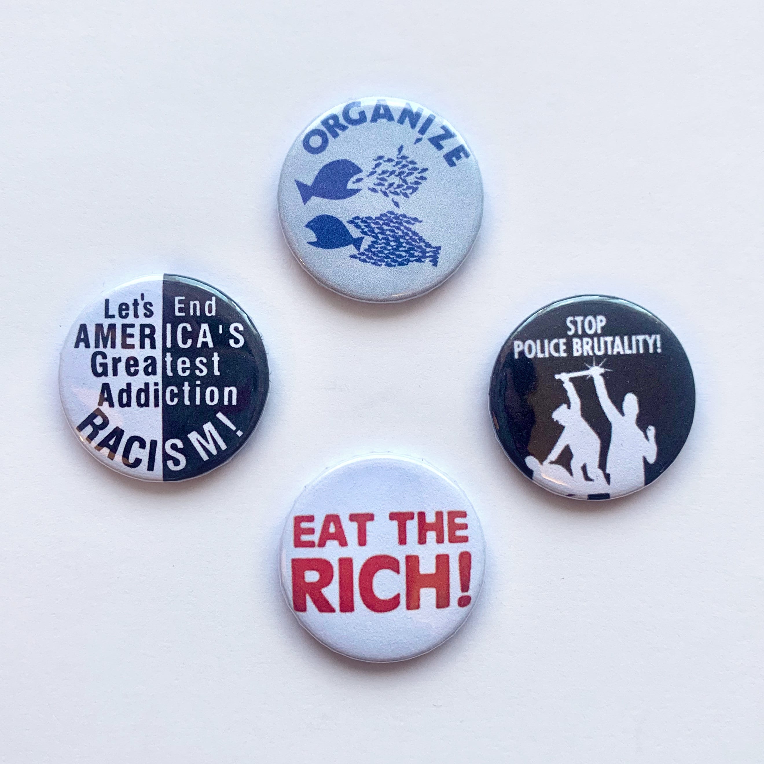 4 Leftist Badges Anti-racist Anti-capitalist Pin Button Set - Etsy
