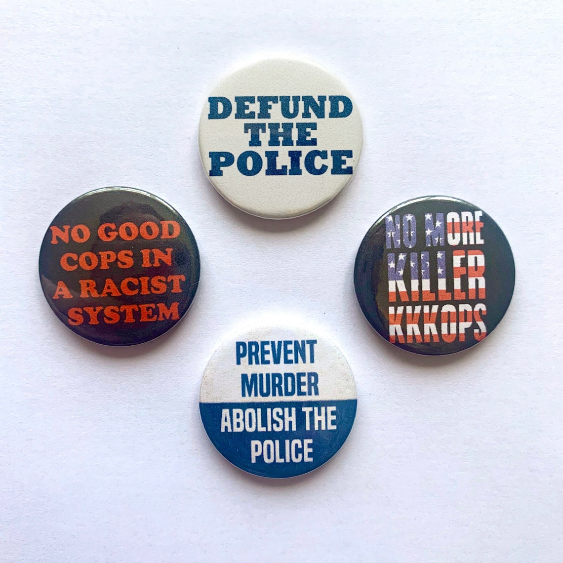 4 Pin Badges Anti-racist Anti-police Protest Buttons Black | Etsy