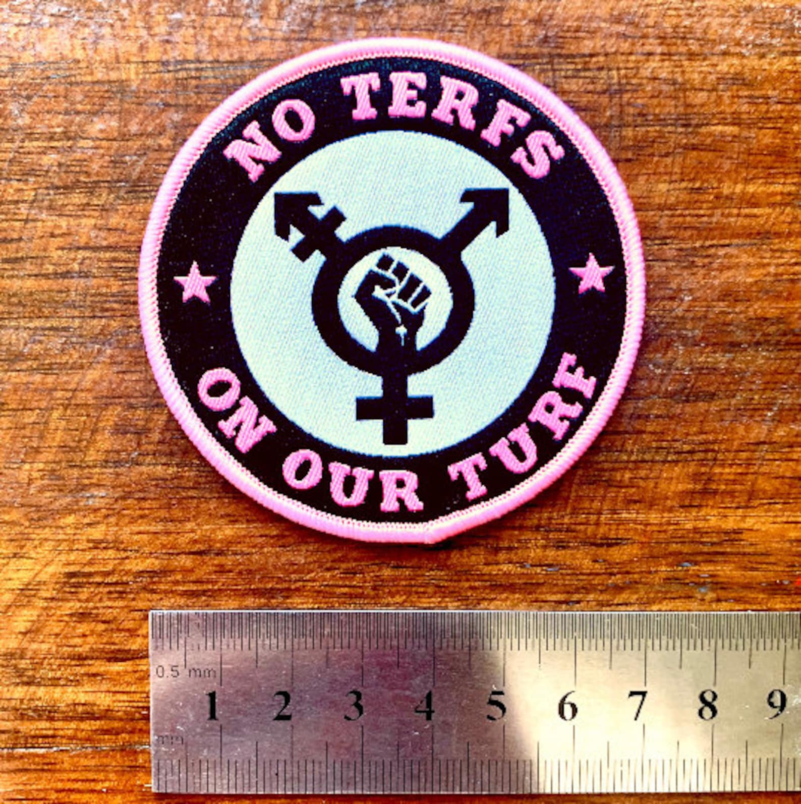 No Terfs on Our Turf Woven Patch Trans Pride Embroidered - Etsy