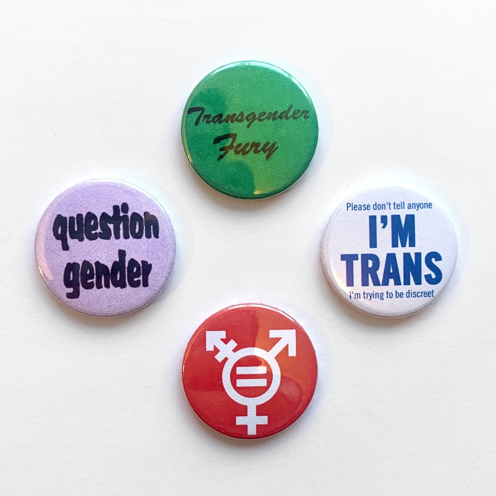 4 Trans Pride Button Set Transgender Pin Badges Vintage Remake - Etsy