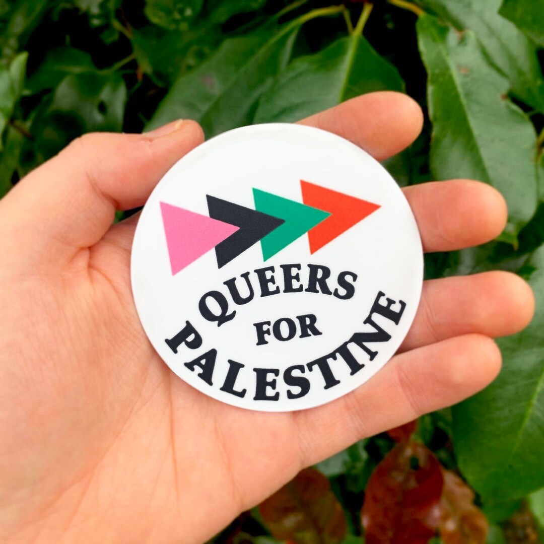 Queers for Palestine Sticker LGBTQ Palestinian Flag Decal Protest ...
