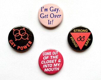 Gay Pride 4 Button Badges LGBT Rights Pins Vintage Remake | Etsy