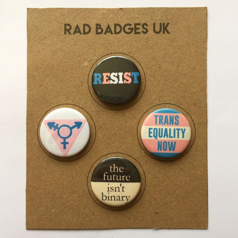 4 Trans Pride Pins Transgender Equality Flag Button Badges | Etsy