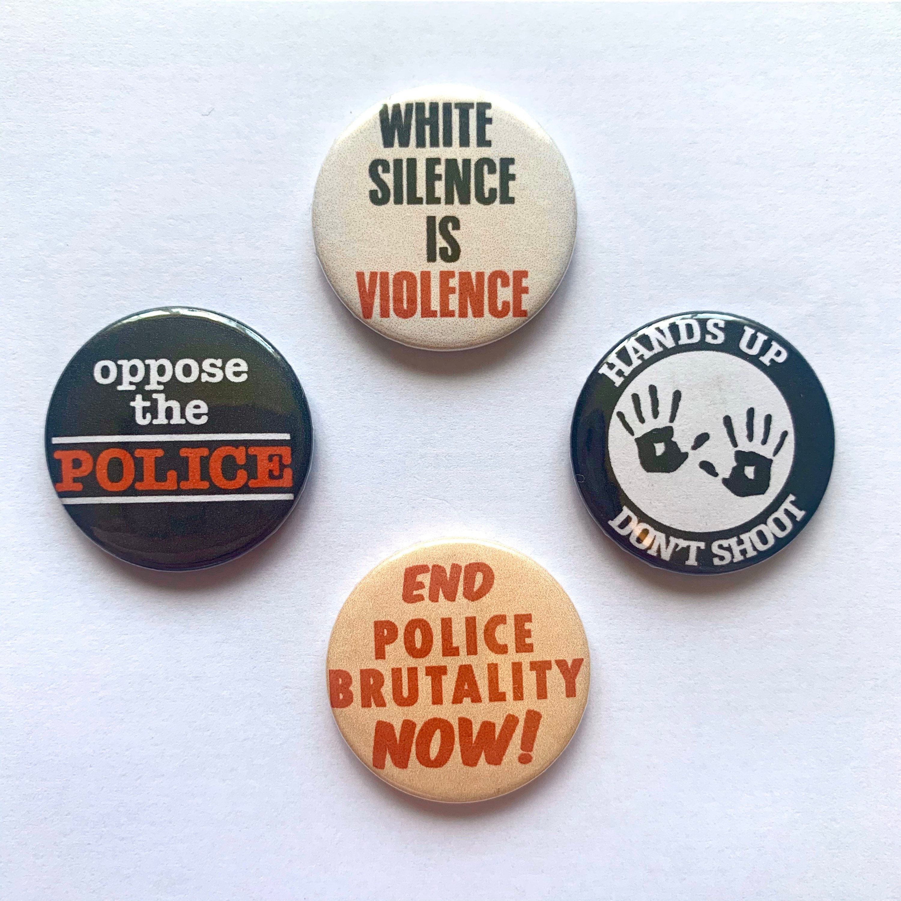 Anti Racist 4 Pin Set Police Brutality Protest Badges Anti-cop - Etsy UK